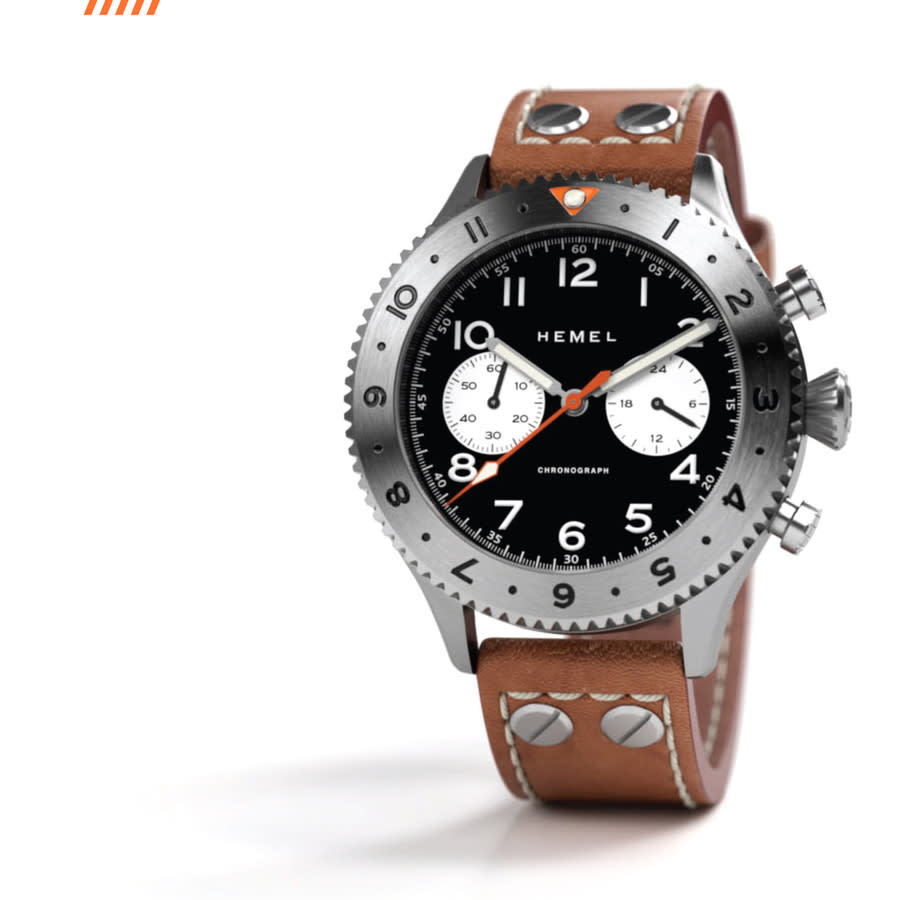 Hemel HF T20 Chronograph Mechaquartz Black Dial Men's Watch HF13 ...