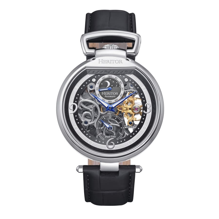Heritor Lincoln Automatic Moon Phase Black Dial Men's Watch HERHS3601 ...