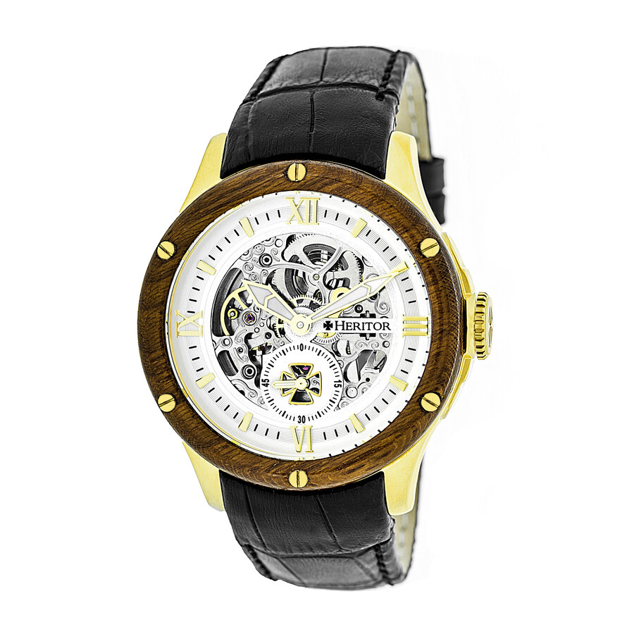 Heritor Montclair Automatic Silver Skeleton Dial Men's Watch HR3903 ...