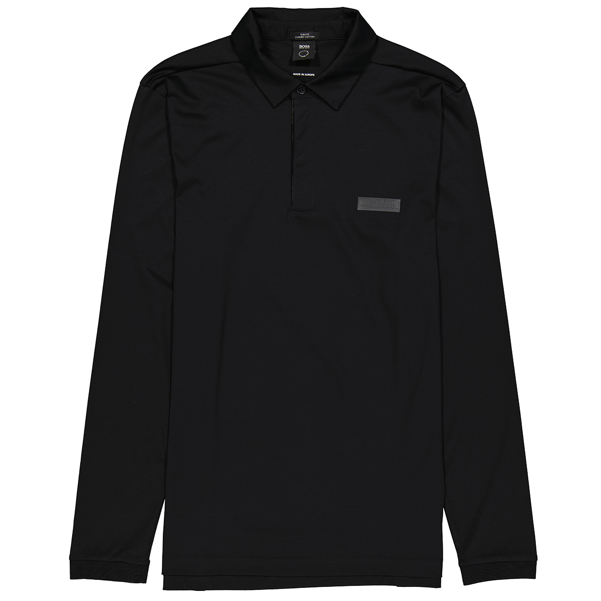 Hugo Boss Black Long-sleeve Paullux Cotton Polo Shirt, Size Medium ...
