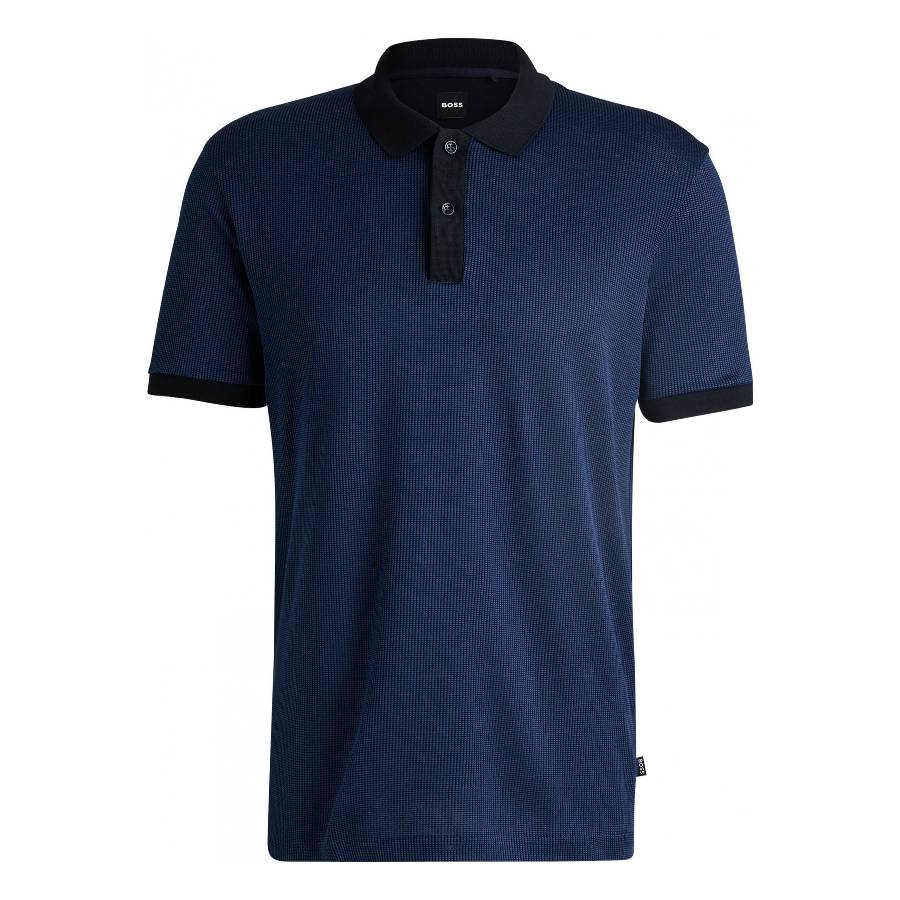 Hugo Boss Contrast Knit Short Sleeve Polo Shirt, Size Medium 50518563 ...