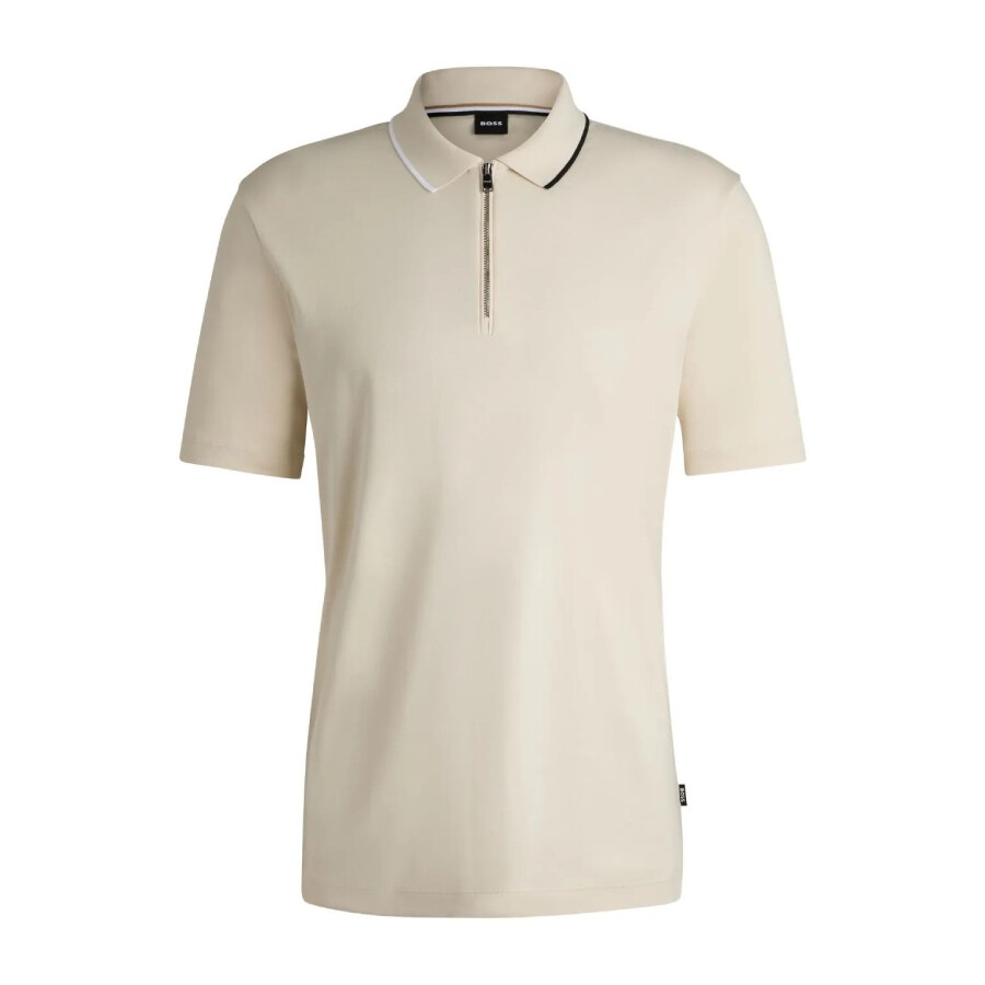 Hugo Boss Half-Zip Interlock-Weave Cotton Polo Shirt, Size Small ...
