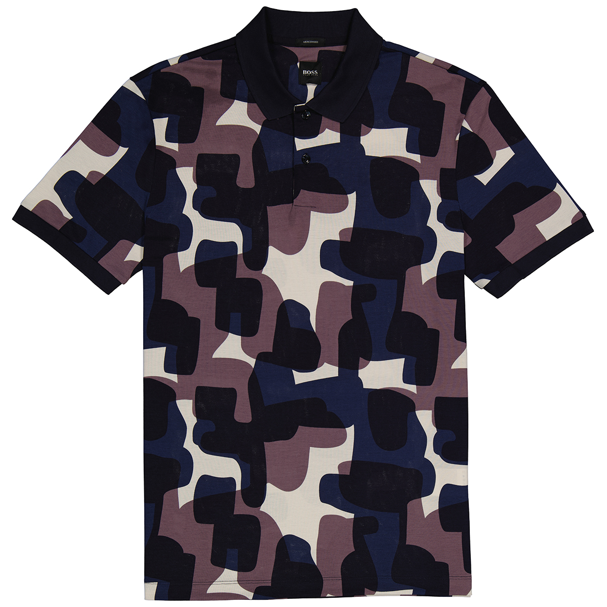 Hugo Boss Men's Blue Cotton-pique Polo Shirt With Camouflage Print ...