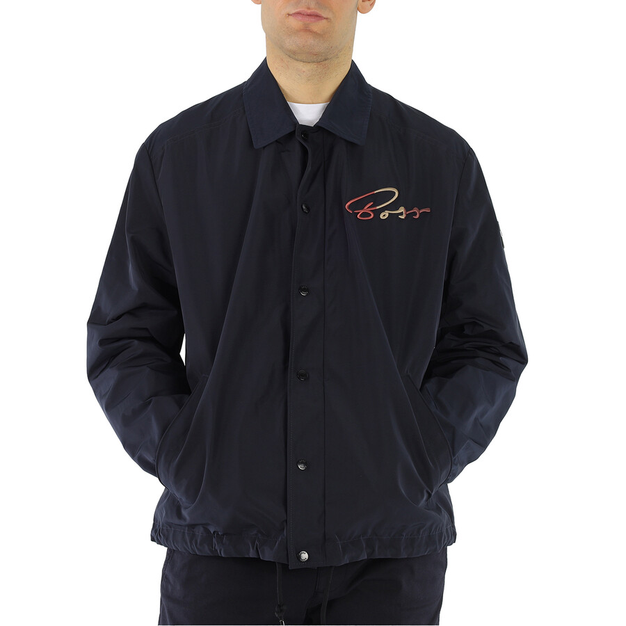 Hugo Boss Men's Dark Blue Colton Memory-Fabric Jacket, Brand Size 52 ...