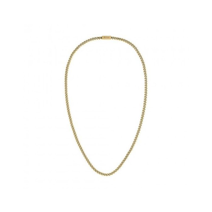 Hugo Boss Men's Gold Ion-Plated Curb Chain Necklace 1580173 - Jewelry ...