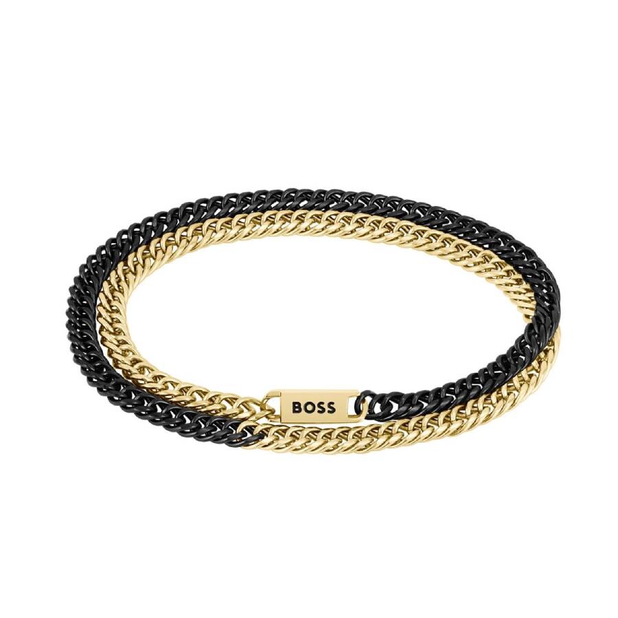 Hugo Boss Men's Jaxe Twotone Doouble Wrap Bracelet 1580392M - Mens ...