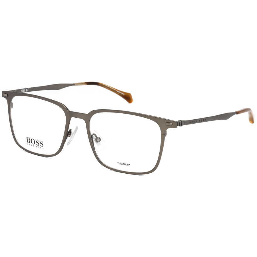 Hugo Boss Men's Silver Tone Rectangular Eyeglass Frames ...