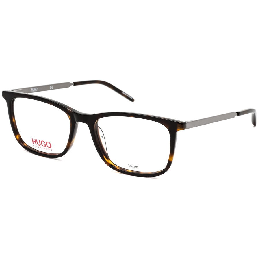 Hugo Boss Men's Tortoise Rectangular Eyeglass Frames HG101800860052 ...