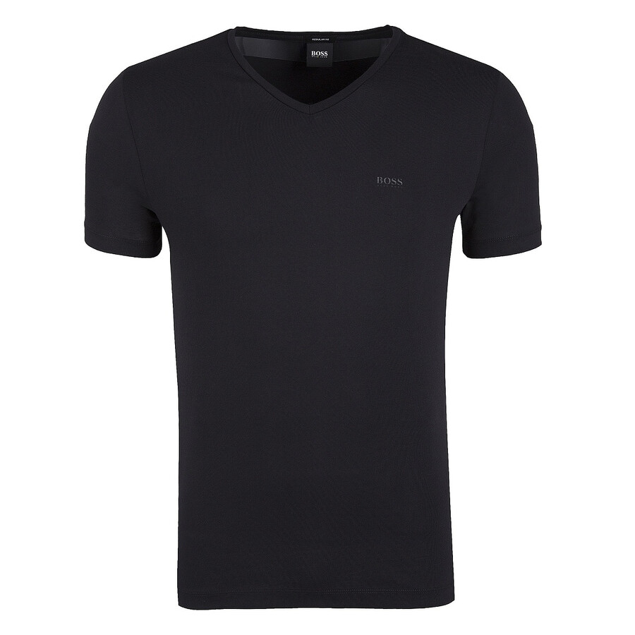 Hugo Boss Men's V-neck Logo T-Shirt in Black, Brand Size XXX-Large ...