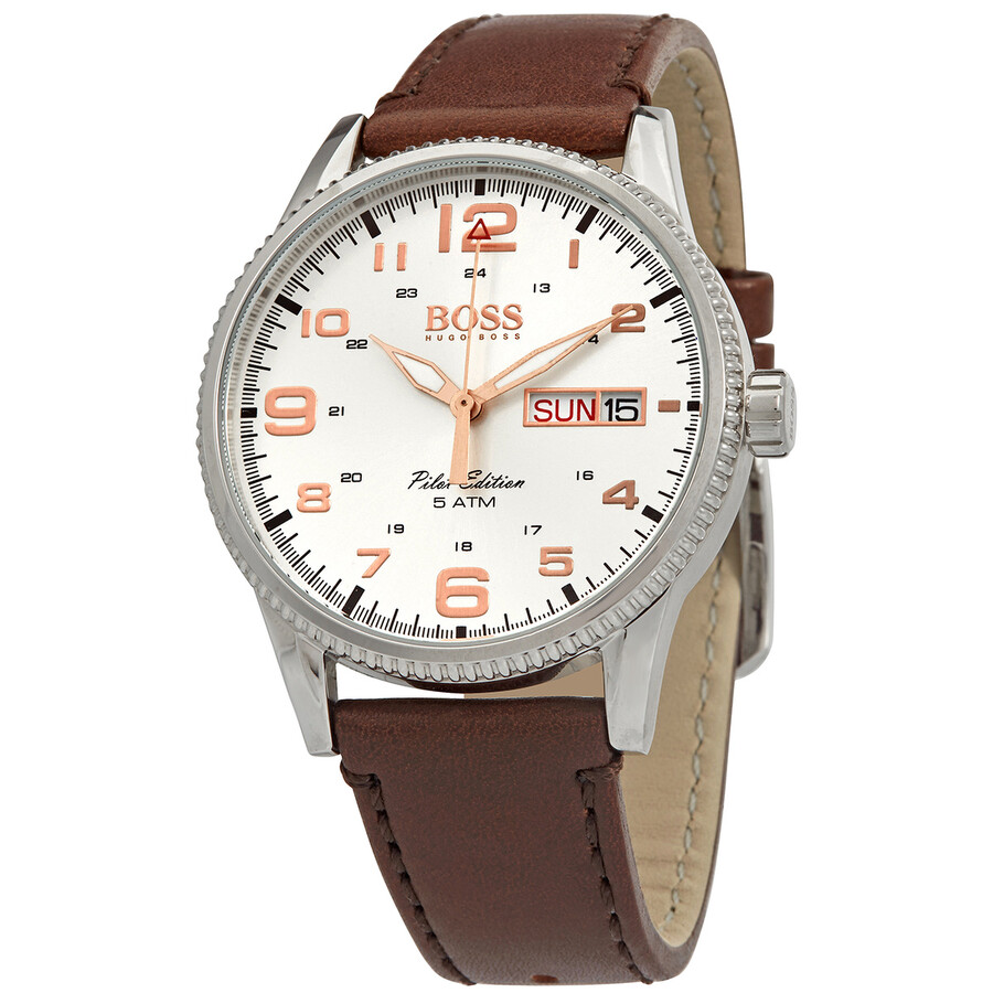 Hugo Boss Pilot Quartz Silver Dial Men's Watch 1513333 - Watches, Pilot ...