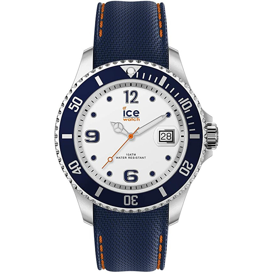 Ice-Watch Quartz White Dial Blue Silicone Men's Watch 016772 ...