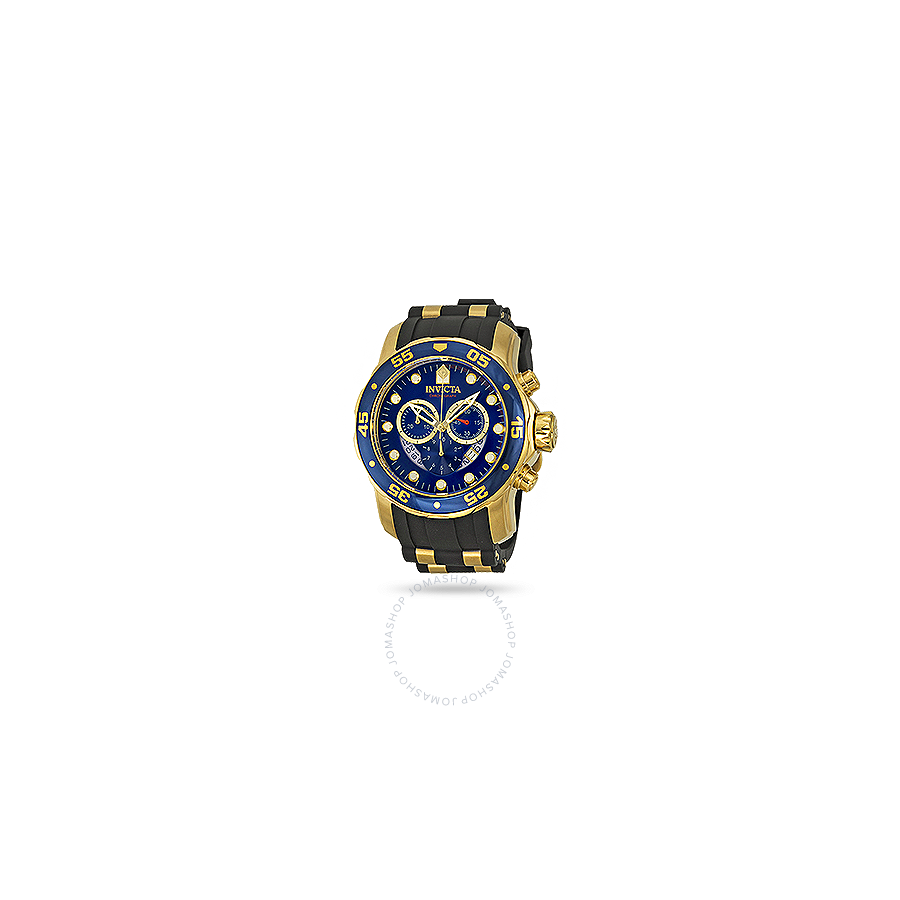 Invicta Pro Diver Chronograph Blue Dial Black Rubber Men's Watch 6983 ...
