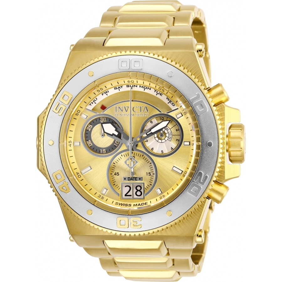 Invicta Akula Chronograph Gold Dial Men's Watch 26053 886678314416 ...