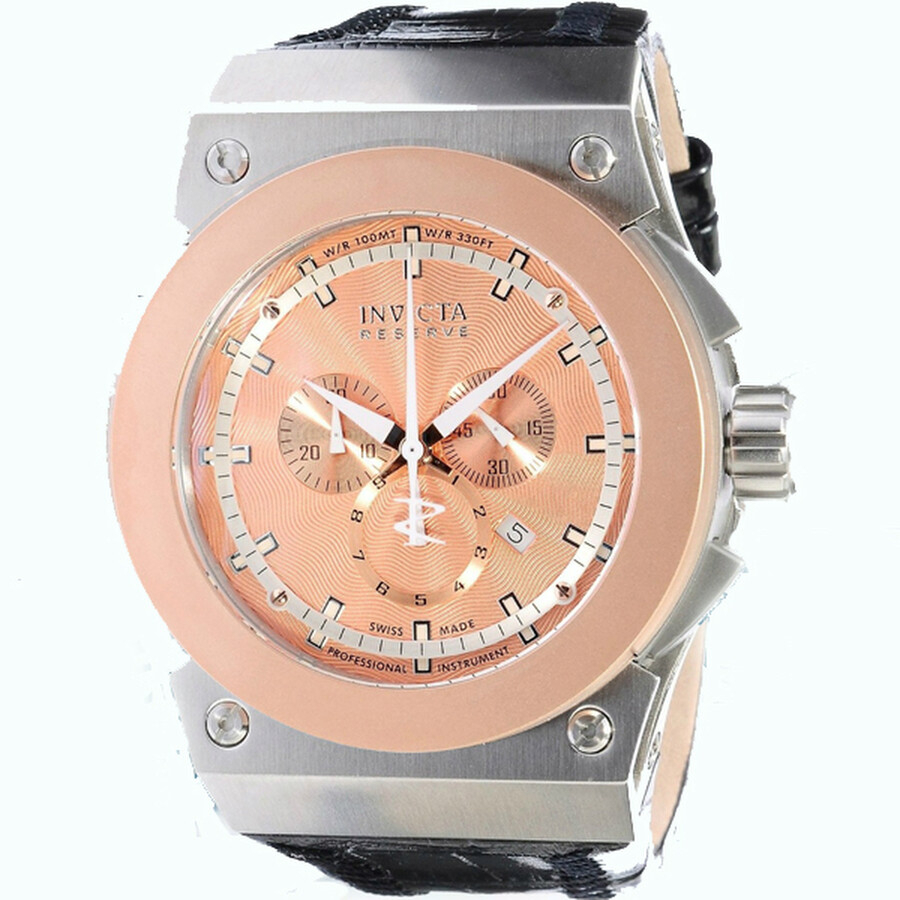 Invicta Akula Reserve Chronograph Rose Gold Dial Men's Watch 10949 ...