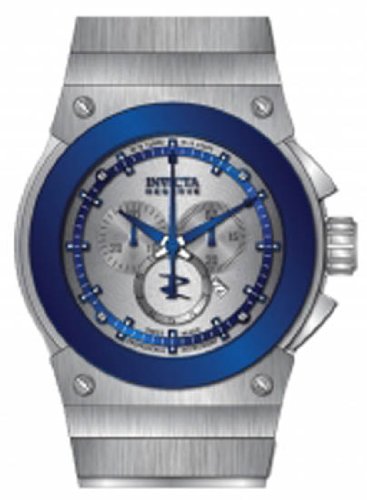 Invicta Akula Reserve Chronograph Silver Dial Blue Bezel Men's Watch ...
