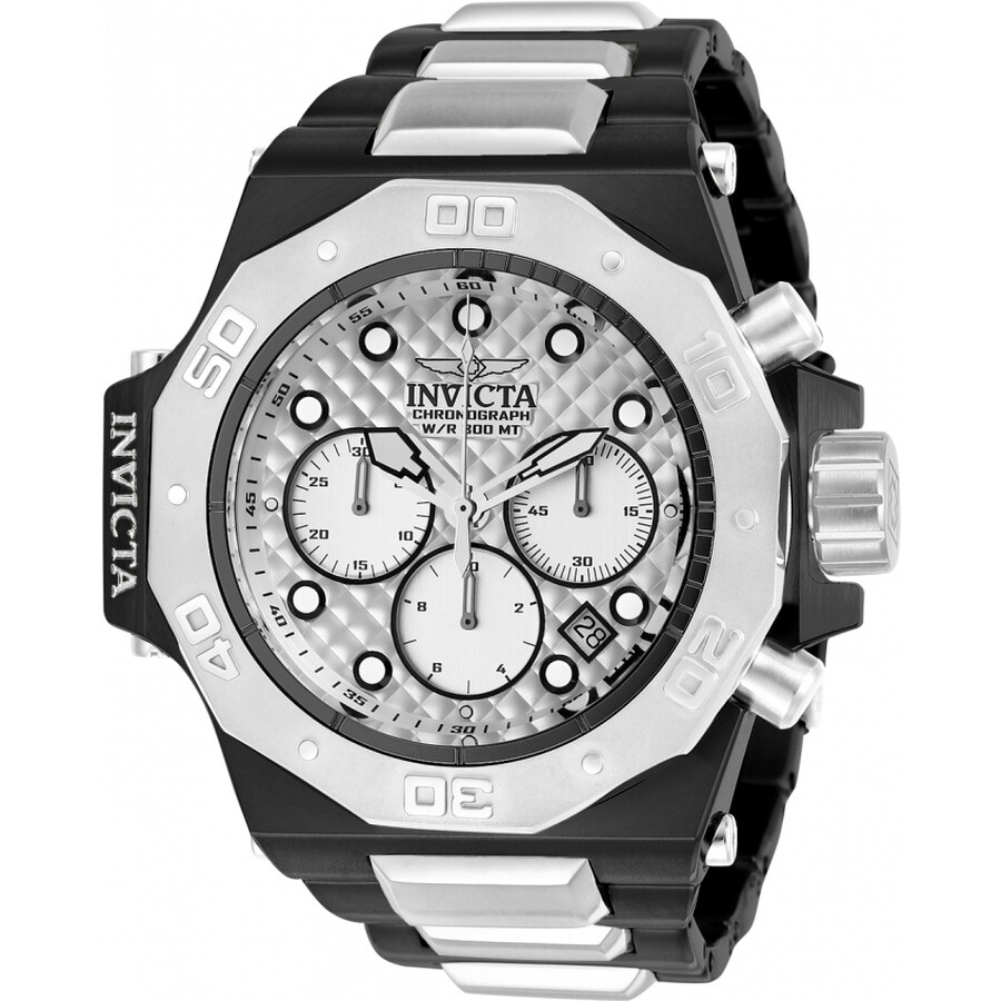 Invicta Akula Reserve Chronograph Silver Dial Two-Tone Men's Watch ...