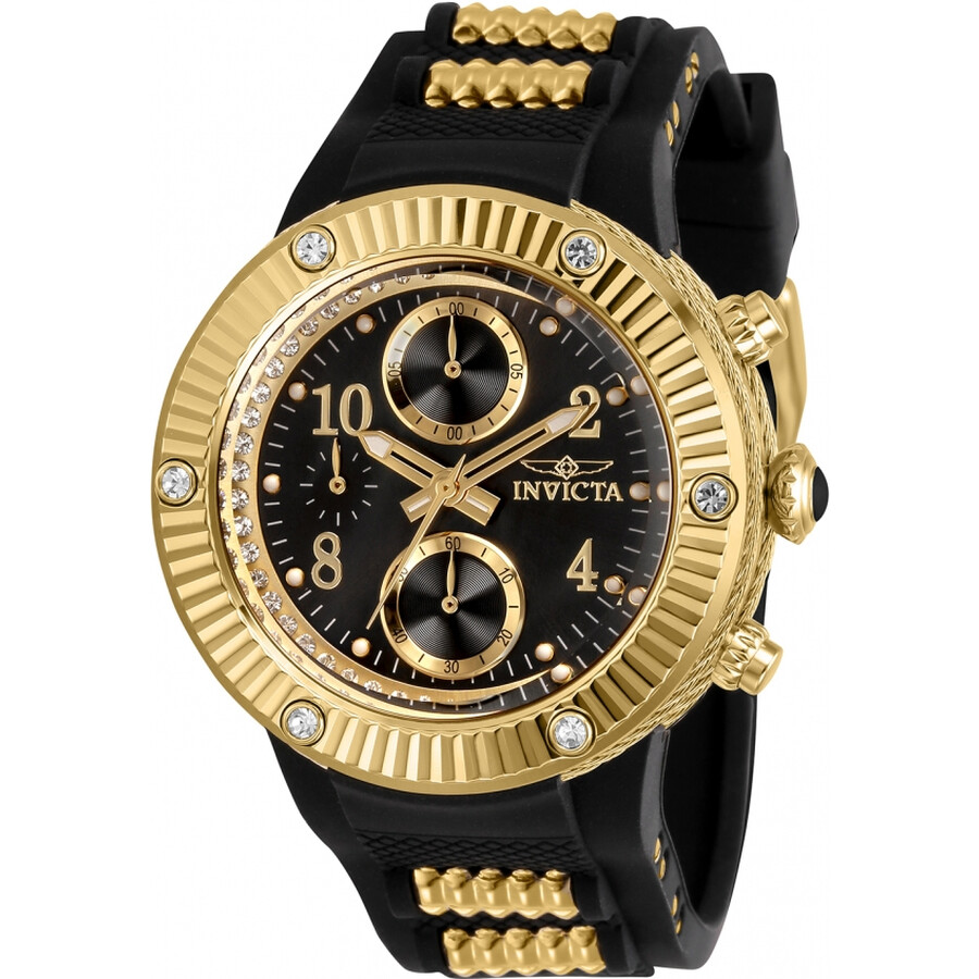 Invicta Angel Chronograph Quartz Crystal Black Dial Ladies Watch 29518 ...