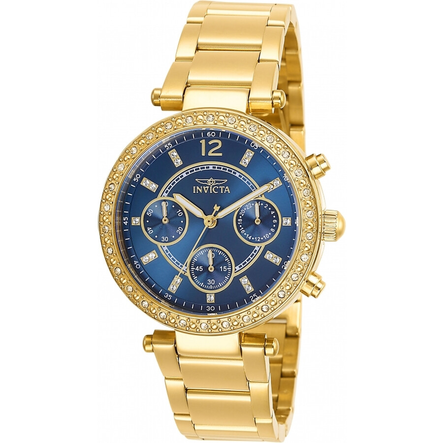 Invicta Angel Chronograph Quartz Crystal Blue Dial Ladies Watch 29925 ...