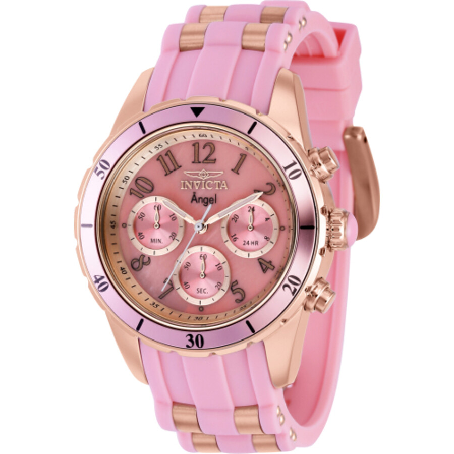 Invicta Angel Chronograph Quartz Pink Dial Ladies Watch 39345 ...