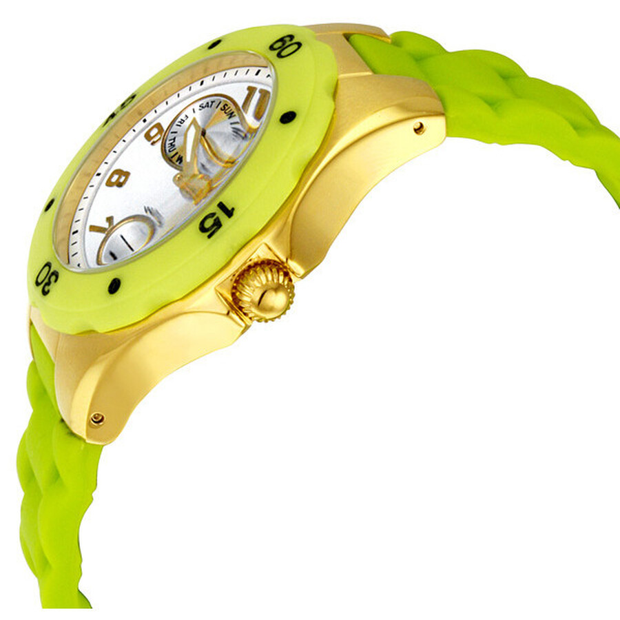 Invicta Angel Collection Gold-Plated Lime Green Polyurethane Ladies ...