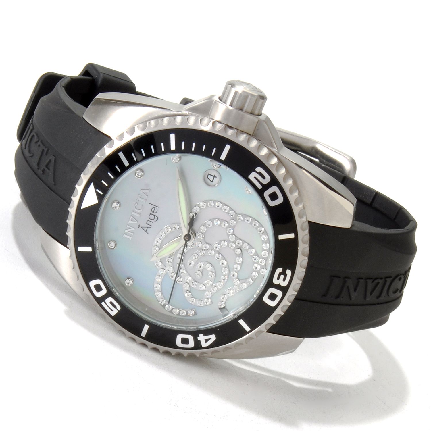 Invicta Angel Crystal Accent Flower Ladies Watch 0487 843836004879 ...