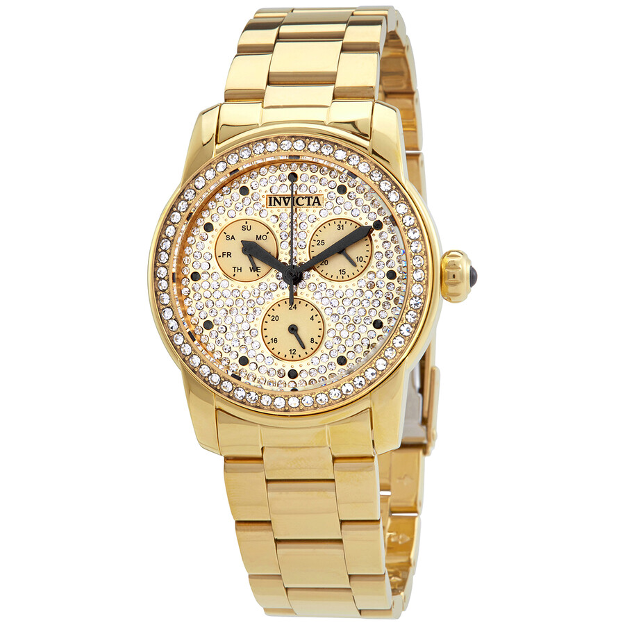 Invicta Angel Crystal Gold Dial Ladies Watch 28469 886678339419 ...
