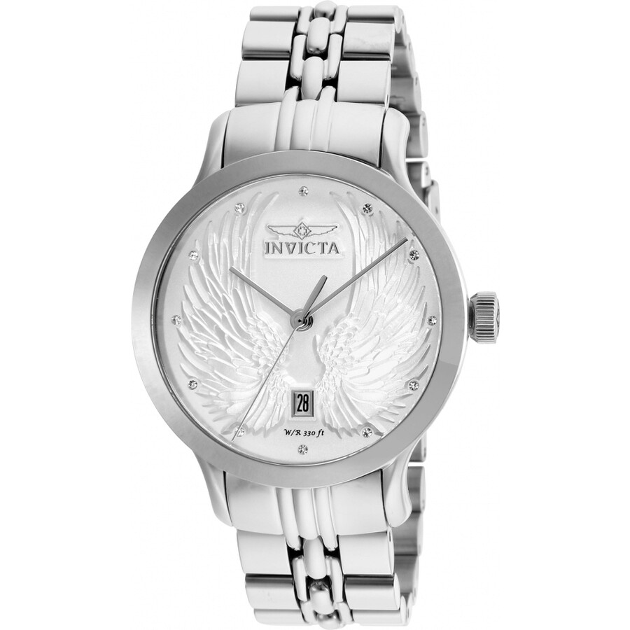 Invicta Angel Crystal Silver Dial Ladies Watch 23186 886678282906 ...