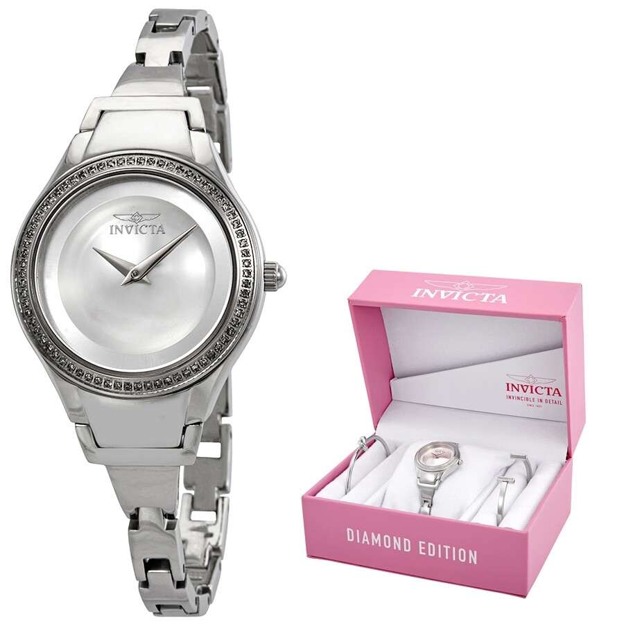 Invicta Angel Crystal Silver Dial Ladies Watch 26765 886678322053 ...