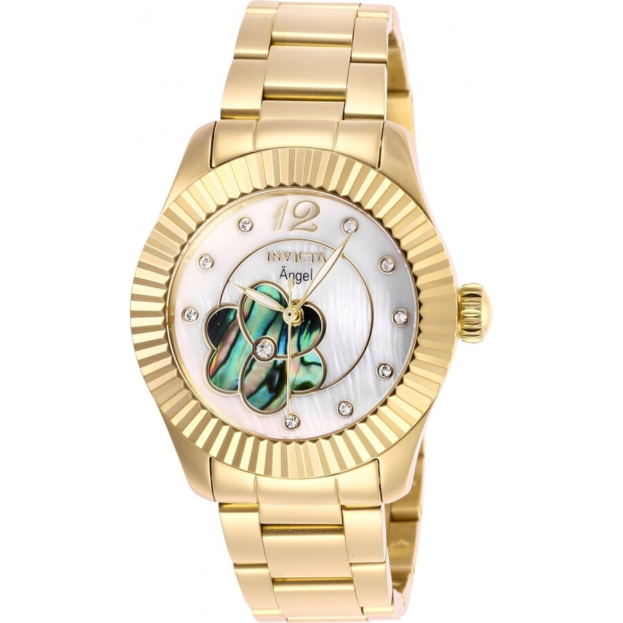 Invicta Angel Crystal White Mother of Pearl Dial Ladies Watch 27440 ...