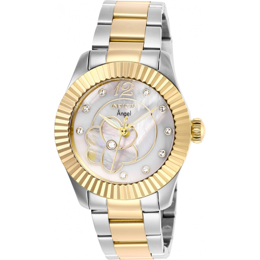 Invicta Angel Crystal White Mother of Pearl Dial Ladies Watch 27441 ...