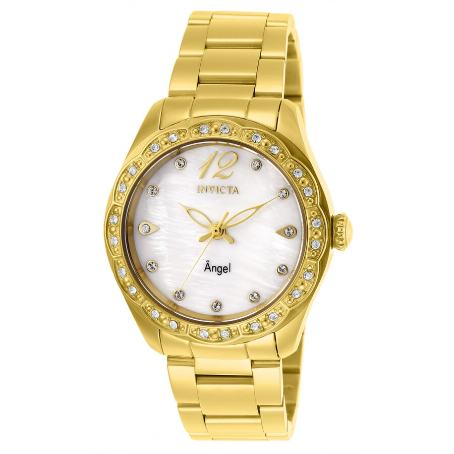 Invicta Angel Crystal White Mother of Pearl Dial Ladies Watch 27446 ...