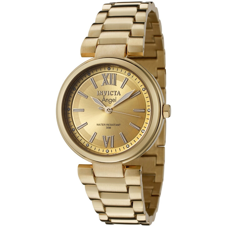 Invicta Angel Gold Dial Gold-tone Stainless Steel Ladies Watch 0553 ...