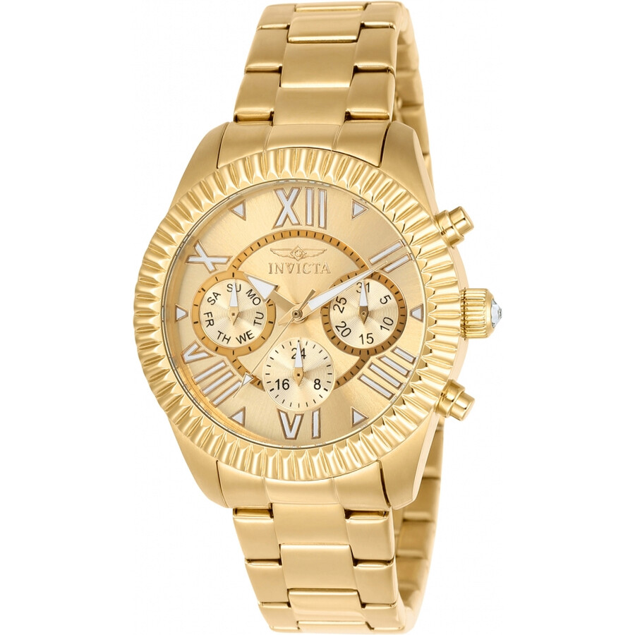 Invicta Angel Gold Dial Ladies Watch 21423 886678262694 - Watches ...
