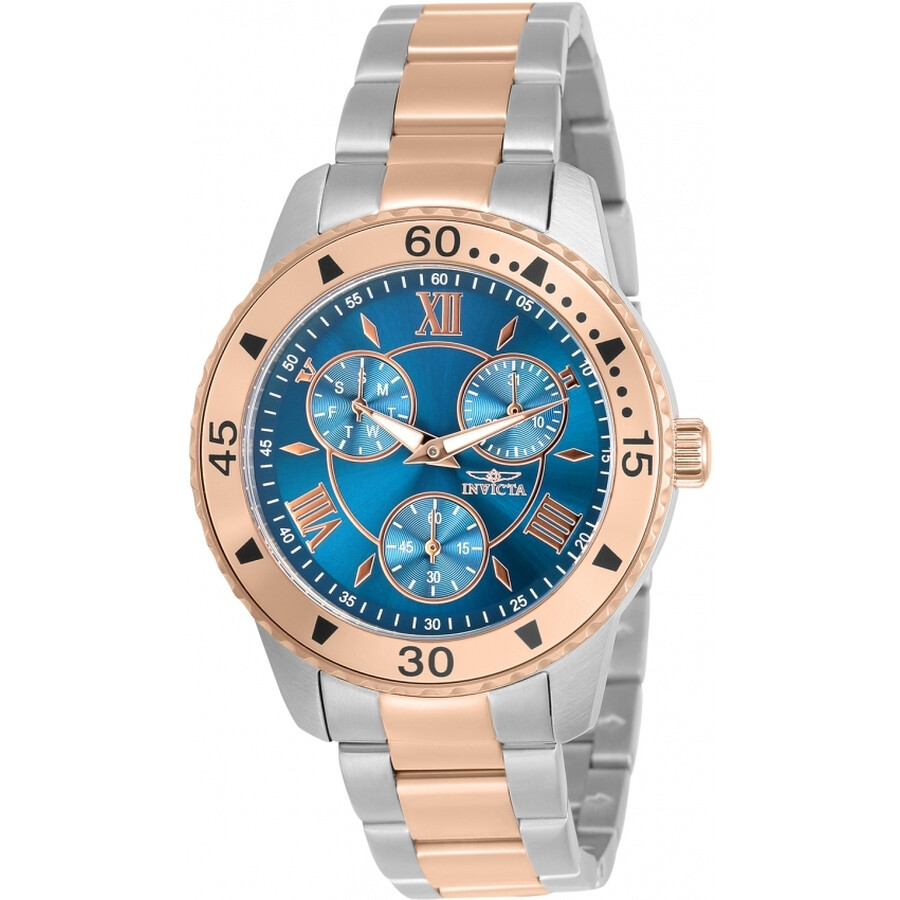 Invicta Angel Quartz Blue Dial Two-tone Ladies Watch 30736 886678364312 ...