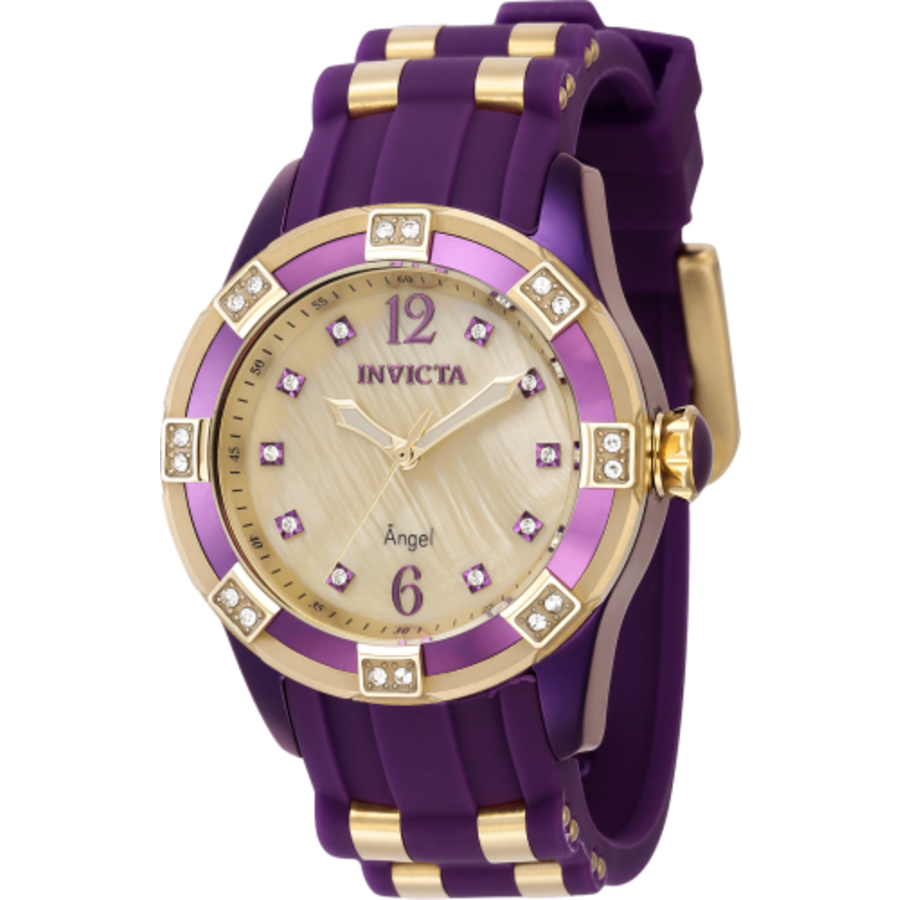 Invicta Angel Quartz Champagne Dial Ladies Watch 43555 886678577224 ...