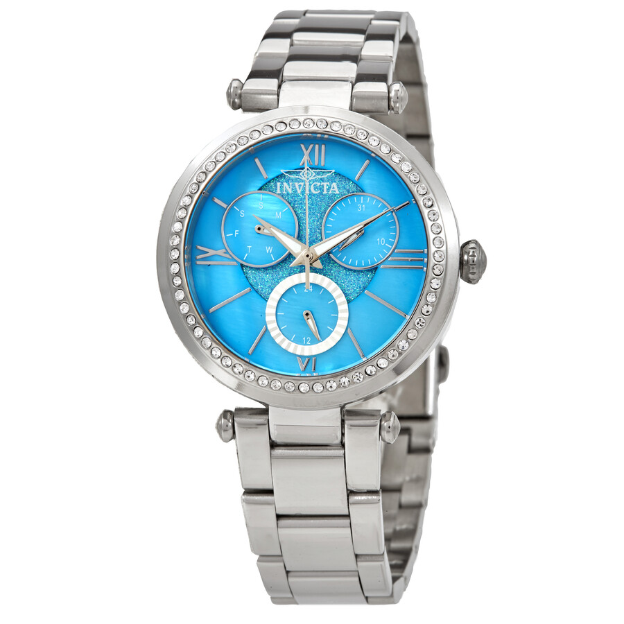 Invicta Angel Quartz Crystal Blue Dial Ladies Watch 29295 886678347889 ...
