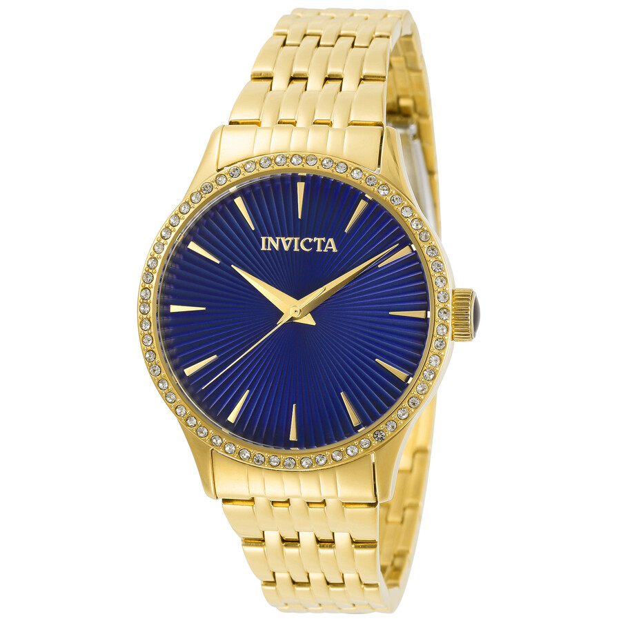 Invicta Angel Quartz Crystal Blue Dial Ladies Watch 31947 886678376896 ...