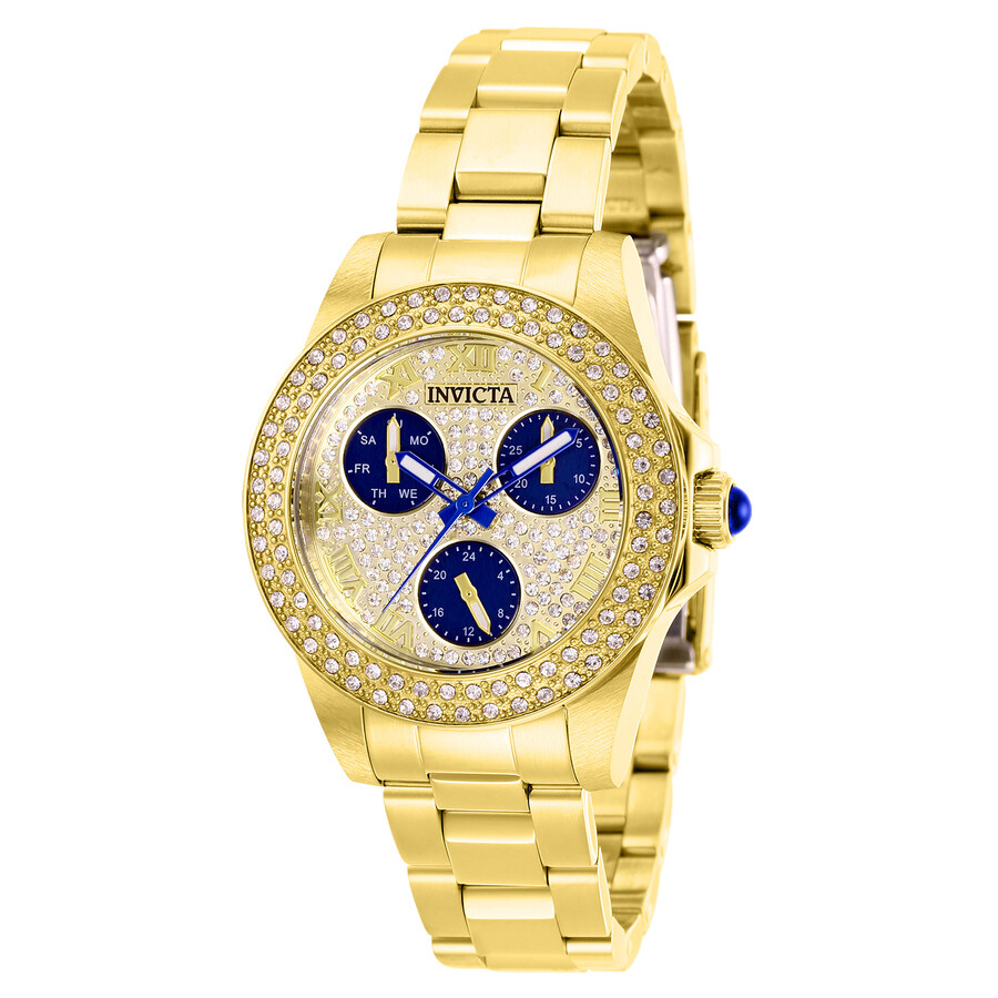 Invicta Angel Quartz Crystal Gold Dial Ladies Watch 28478 886678339501 ...