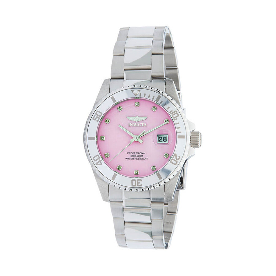 Invicta Angel Quartz Crystal Pink Dial Ladies Watch 30940 886678366361 ...