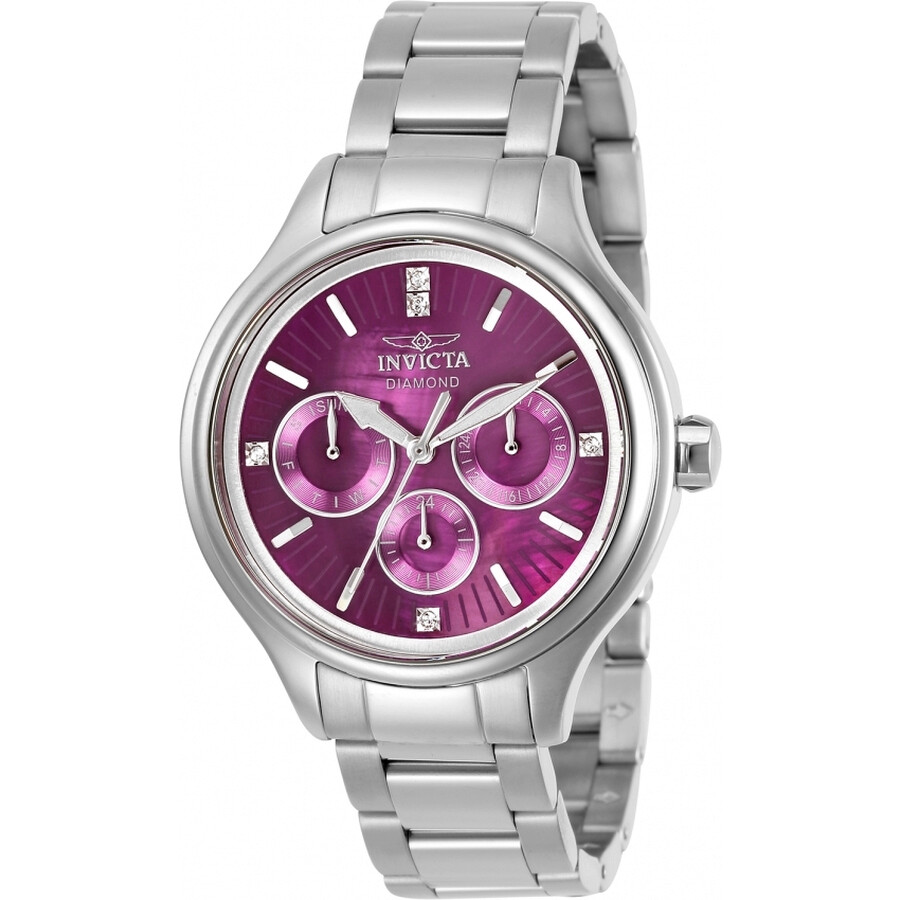 Invicta Angel Quartz Crystal Pink Dial Ladies Watch 30957 886678366538 ...