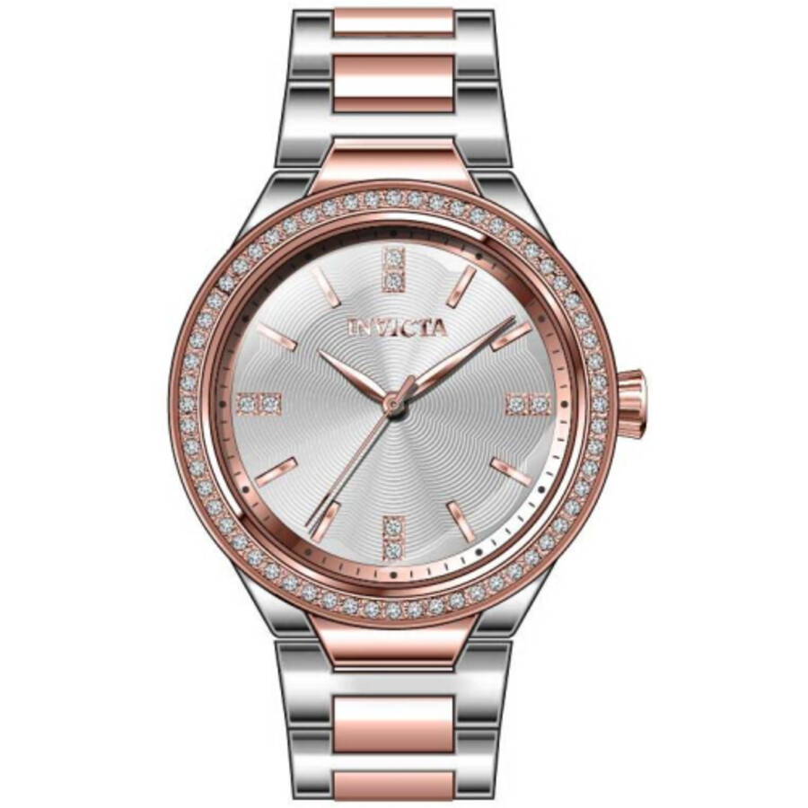 Invicta Angel Quartz Crystal Silver Dial Ladies Watch 46310 ...