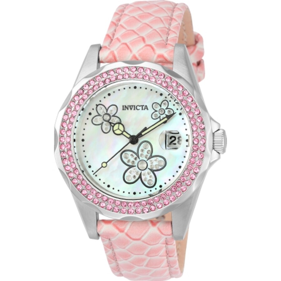 Invicta Angel Quartz Crystal White Dial Ladies Watch 23551 886678286669 ...