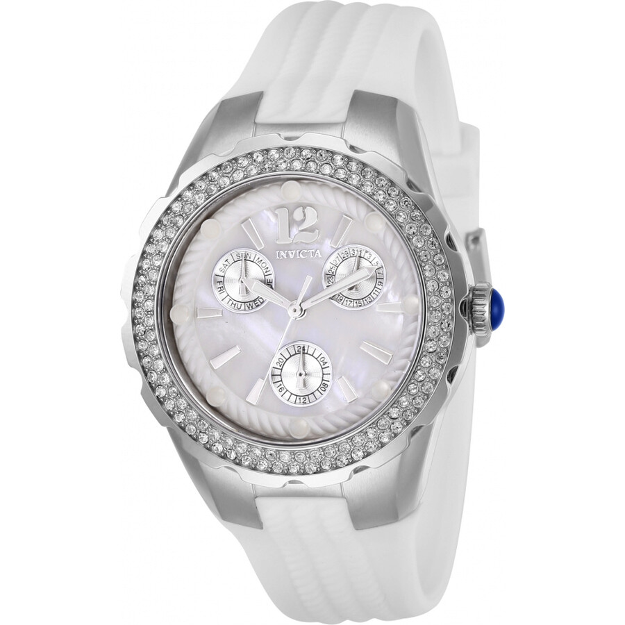 Invicta Angel Quartz Crystal White Dial Ladies Watch 29084 886678345656 ...