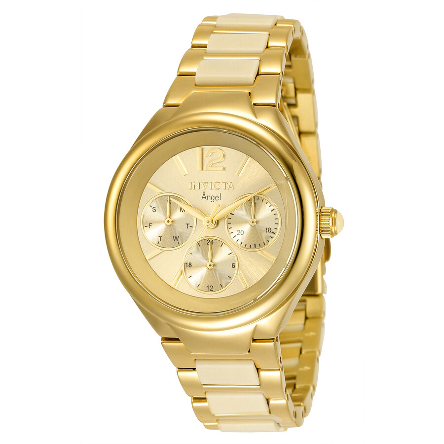 Invicta Angel Quartz Gold Dial Unisex Watch 35835 886678438709 ...