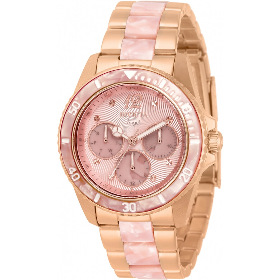 Invicta Angel Quartz Pink Dial Ladies Watch 32534 886678384044 ...