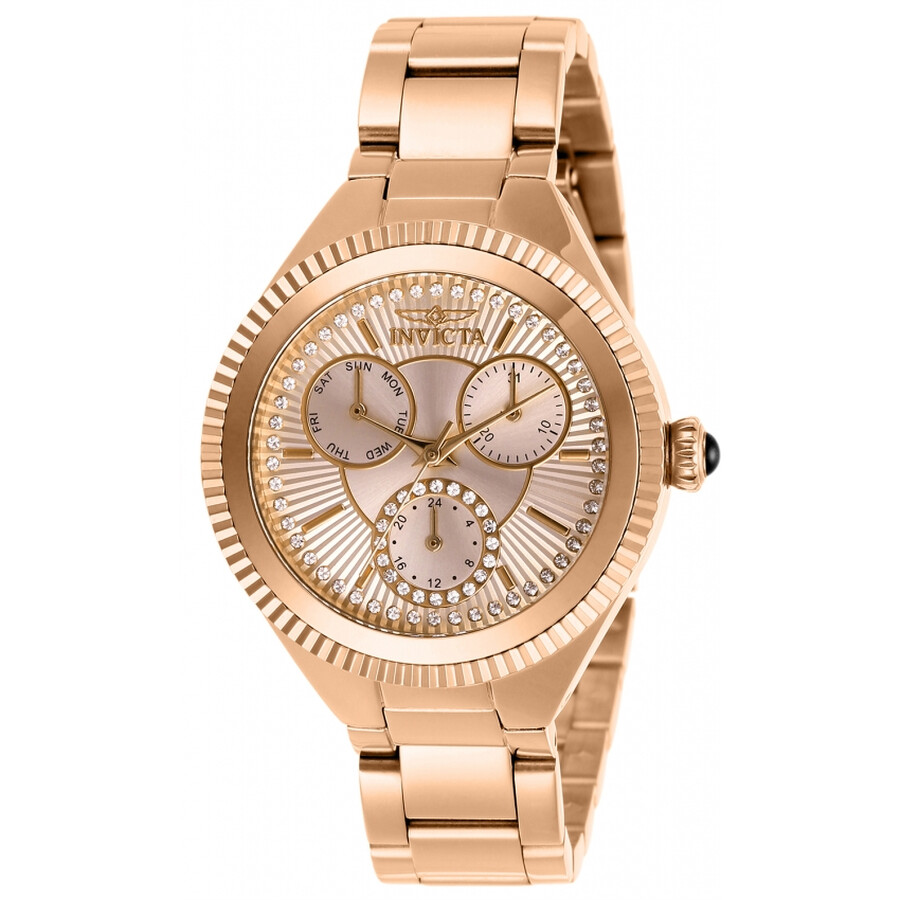 Invicta Angel Quartz Rose Gold Dial Ladies Watch 28346 886678338184 ...