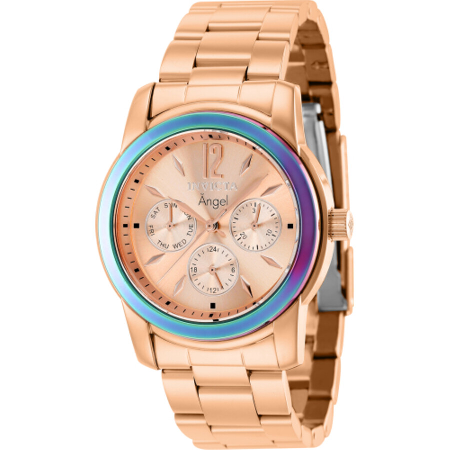 Invicta Angel Quartz Rose Gold Dial Ladies Watch 40224 886678541362 ...