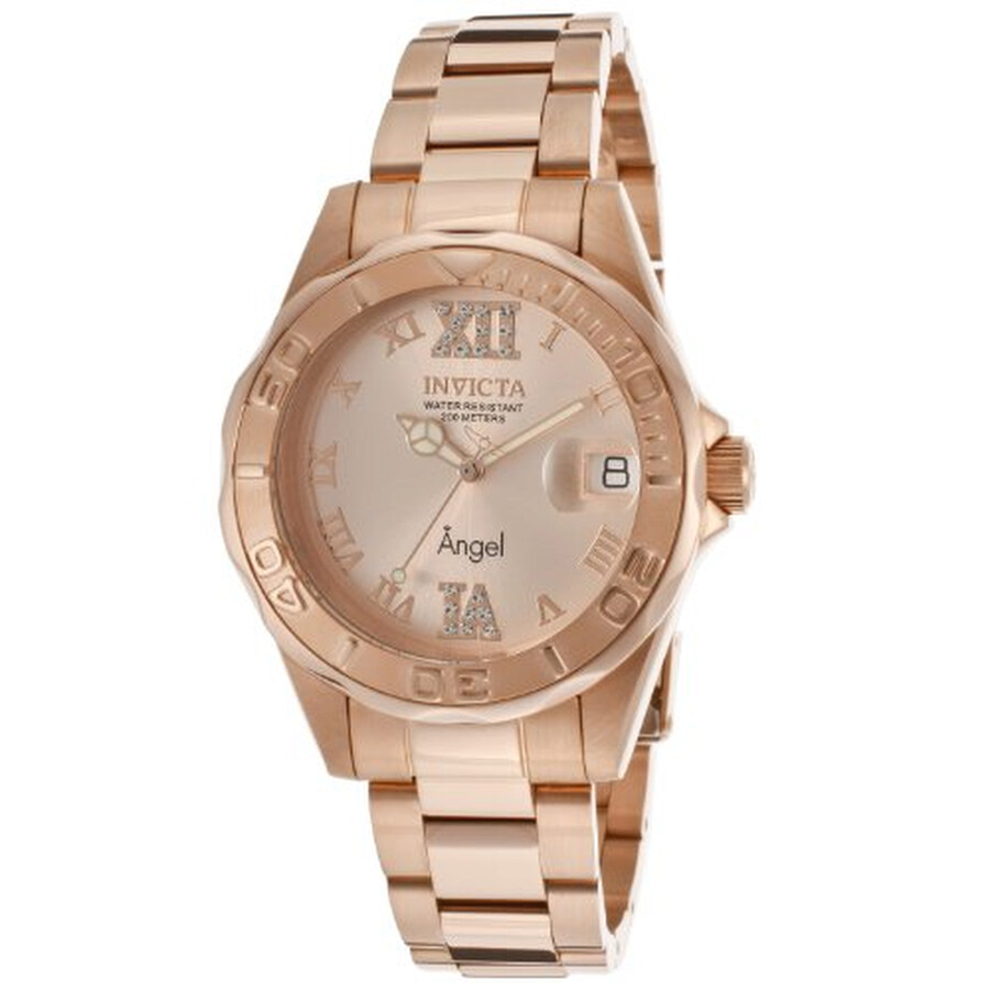 Invicta Angel Rose Dial Rose Gold-tone Ladies Watch 14398 0886678150335 ...