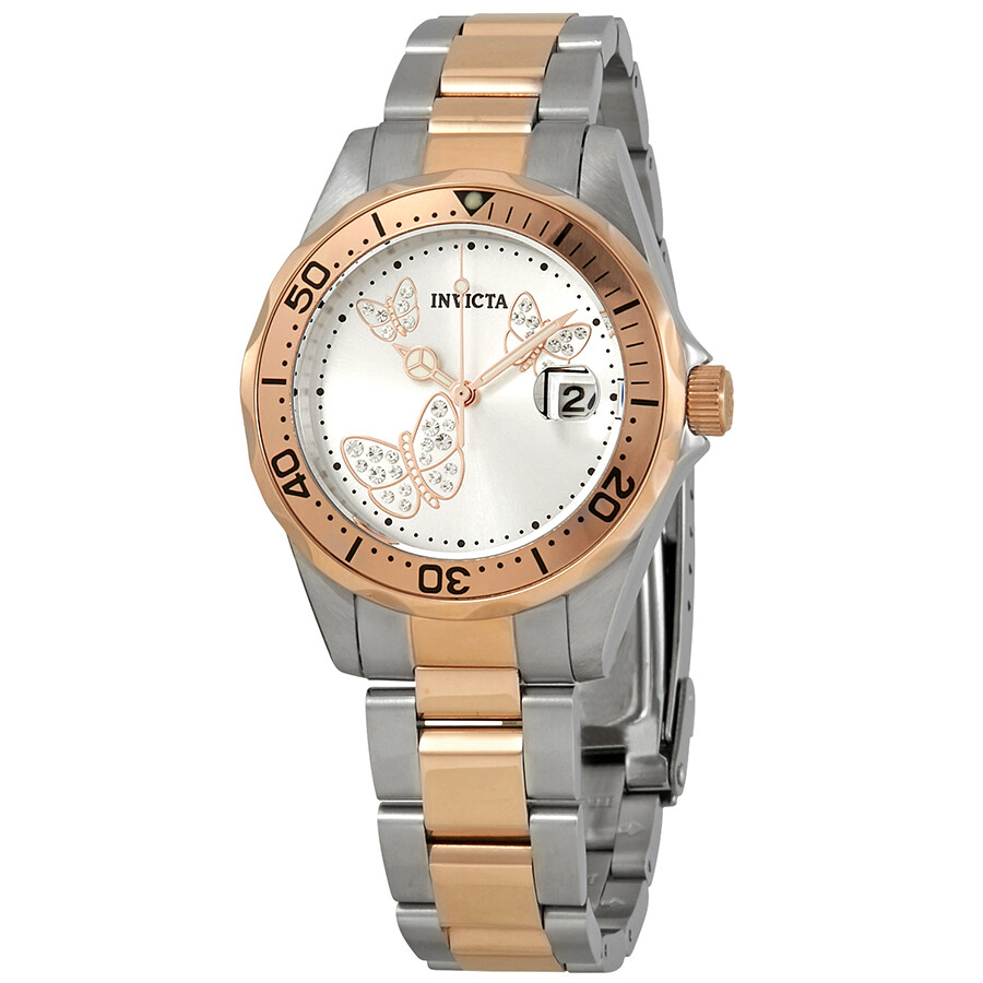 Invicta Angel Silver Dial Two-tone Ladies Watch 12504 886678125043 ...