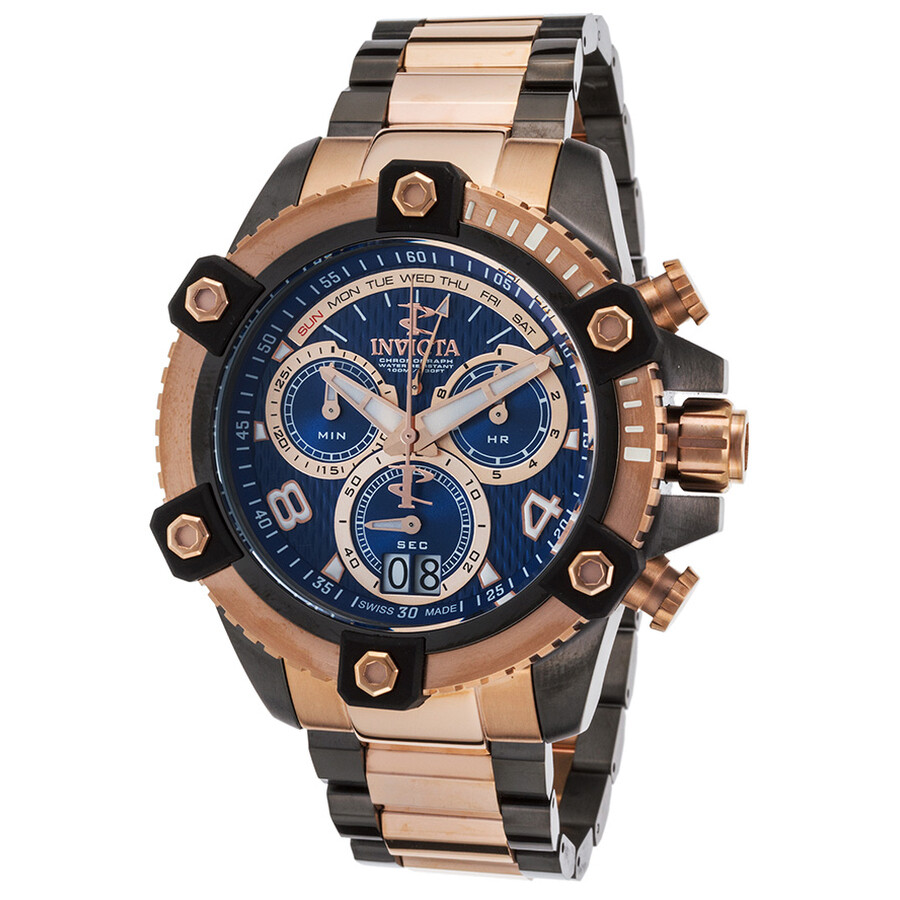 Invicta Arsenal Blue Dial Two Tone Chronograph Men's Watch 13679 ...